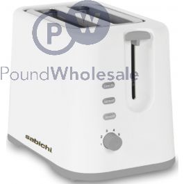 Wholesale Sabichi 2 Slice Toaster White | Pound Wholesale