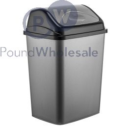 Wholesale Dark Grey Swing Dustbin 16l | Pound Wholesale