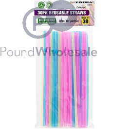 Wholesale Prima Assorted Colour Neon Reusable Flexible Straws 30 Pack ...