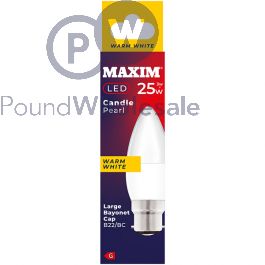 Wholesale Maxim 3w=25w Candle Pearl Warm White B22 Bc Led Light Bulb ...