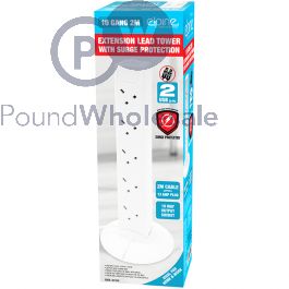 Wholesale Elpine 10 Gang Surge Protected 13amp Extension Lead Tower 2m ...