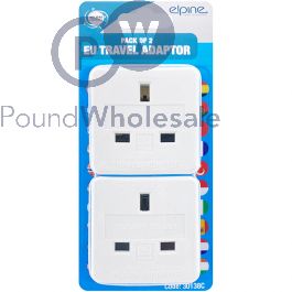 Wholesale Elpine 10amp Uk-to-european Travel Adapter 2 Pack | Pound ...