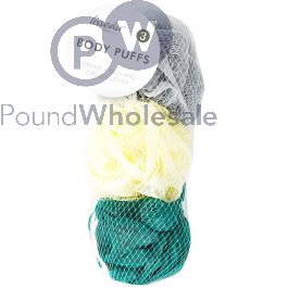 Wholesale Lisseau Assorted Colour Body Puffs 3 Pack | Pound Wholesale