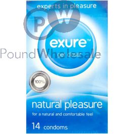 Wholesale Exure Natural Pleasure Condoms 14 Pack | Pound Wholesale