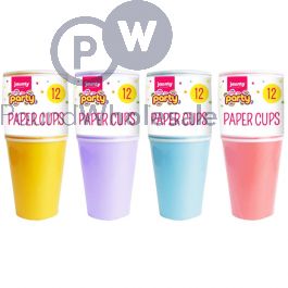 Wholesale Time To Party Colourful Paper Cups 12 Pack Assorted Colours ...