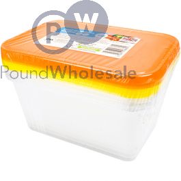 Wholesale Plastic Food Storage Containers 1000ml 4 Pack | Pound Wholesale