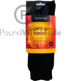 Wholesale Austin Cole Men's Black Thermal Socks | Pound Wholesale