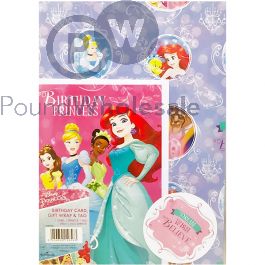 Wholesale Disney Princess Birthday Card Gift Wrap Tag Set | Pound Wholesale