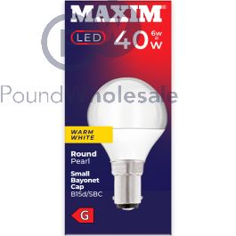 Wholesale Maxim 6w=40w Warm White Pearl Round Small Bayonet Led Light ...