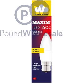 Wholesale Maxim 6w=40w Candle Pearl Warm White B22 Bc Led Light Bulb ...