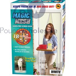 Wholesale Magic Magnetic Mesh Screen Door White | Pound Wholesale