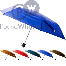 Wholesale 3 Fold Super Mini Umbrella Plain Assorted Colours | Pound ...