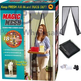 Wholesale Magic Magnetic Mesh Screen Door Black | Pound Wholesale