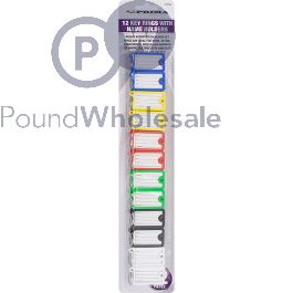 Wholesale Prima Key Rings With Name Holders Assorted Colours 12pc ...