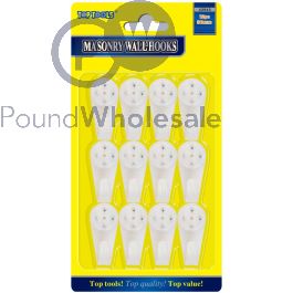 Wholesale 12pc X 30mm Masonry Wall Hooks | Pound Wholesale