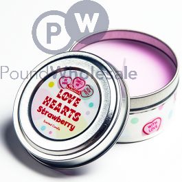 Wholesale Swizzels Love Hearts Tin Scented Candle 3oz | Pound Wholesale