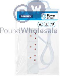 Wholesale Status 13amp 4-way Power Socket Extension Cable 2m | Pound ...