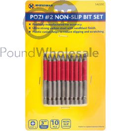 Wholesale Marksman Pozi #2 Non-slip Bit Set 10pc | Pound Wholesale