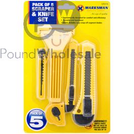 Wholesale Marksman Scraper & Utility Knife Set 5pc | Pound Wholesale