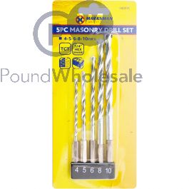 Wholesale Marksman 1/4" Hex Masonry Drill Bit Set 5pc | Pound Wholesale