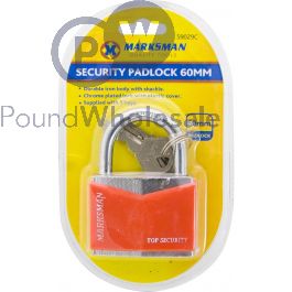 Wholesale Marksman 60mm Security Padlock With 3 Keys | Pound Wholesale