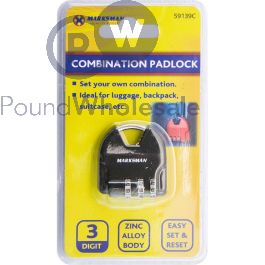 Wholesale Marksman 3 Digit Combination Padlock | Pound Wholesale