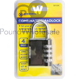 Wholesale Marksman 4-digit Combination Zinc Alloy Padlock | Pound Wholesale