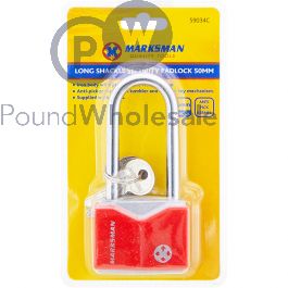Wholesale Marksman Long-shackle Iron Rhombic Padlock 50mm | Pound Wholesale