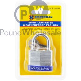 Wholesale Marksman Laminated Weatherproof Padlock 40mm | Pound Wholesale