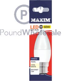 Wholesale Maxim 7.5w=60w Bayonet Cool White Candle Led Bulb | Pound ...