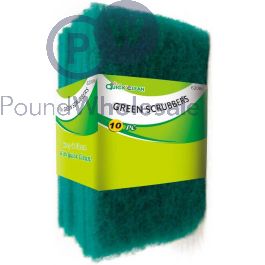 Wholesale 10pc Green Scrubbers | Pound Wholesale
