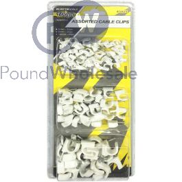 Wholesale 100pc Assorted Cable Clips | Pound Wholesale
