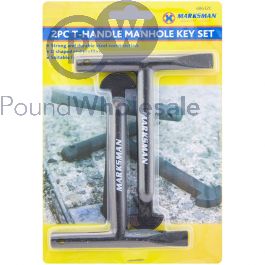 Wholesale Marksman T-handle Manhole Key Set 2 Pack | Pound Wholesale