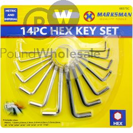 Wholesale Marksman Metric & Imperial Hex Key Set 14pc | Pound Wholesale