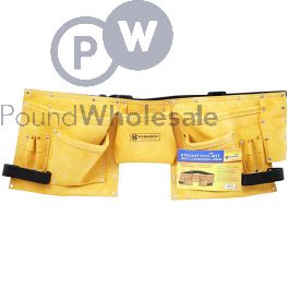 Wholesale Marksman 8 Pocket Split Leather Tan Tool Bag | Pound Wholesale