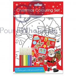 Wholesale Childrens Christmas Colouring Set 2 Designs | Pound Wholesale