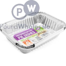 Wholesale Rectangular Foil Pie Dishes 19.5cm X 14.5cm X 3.5cm 5 Pack ...