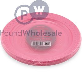 Wholesale Pink Plastic Plates 18cm 15 Pack | Pound Wholesale