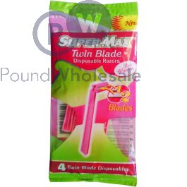 Wholesale Supermax 4pk Twin Blade Disposable Razors (for Women) | Pound ...