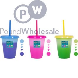 Wholesale Bello Colour-changing Tumbler 450ml Assorted Colours | Pound ...