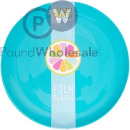 Wholesale Bello Blue Plastic Plates 21cm 4 Pack | Pound Wholesale