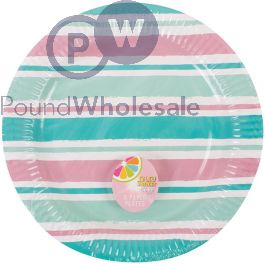 Wholesale Bello Stripe Paper Plates 23cm 6 Pack | Pound Wholesale