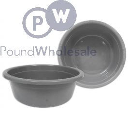Wholesale Round Washing Up Bowl 6ltr (35x12cm) - Sliver | Pound Wholesale