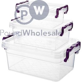 Wholesale Asude Triple Transparent Storage Container Set Large 3pc ...