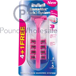 Wholesale Supermax Kwik 3 Blade Technology Pivoting System 1 Handle + 5 ...