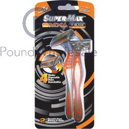 Wholesale Supermax Smx4 2 Disposable Razors (for Men) | Pound Wholesale