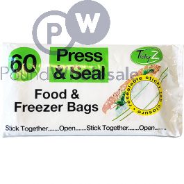 Wholesale Tidy Z Ultimate Strength Press & Seal Food & Freezer Bags 60 ...