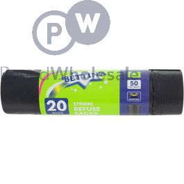 Wholesale Bettina Drawstring Strong Refuse Sacks 50l 20 Pack | Pound ...