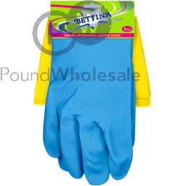 Wholesale Bettina Bi-colour Natural Latex Rubber Gloves | Pound Wholesale