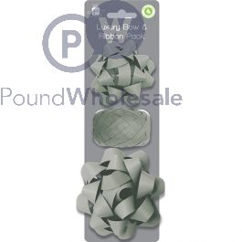 Wholesale Giftmaker Silver Luxury Bow & Ribbon Pack | Pound Wholesale